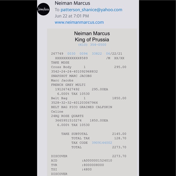 Bags | Celine Receipt | Poshmark